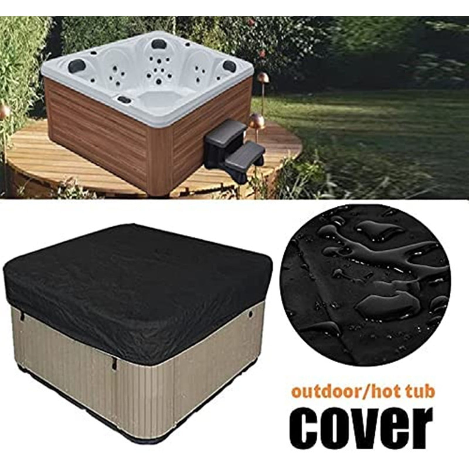 Square Hot Tub Cover - Outdoor Heavy Duty Protector for Patio Spas and ...