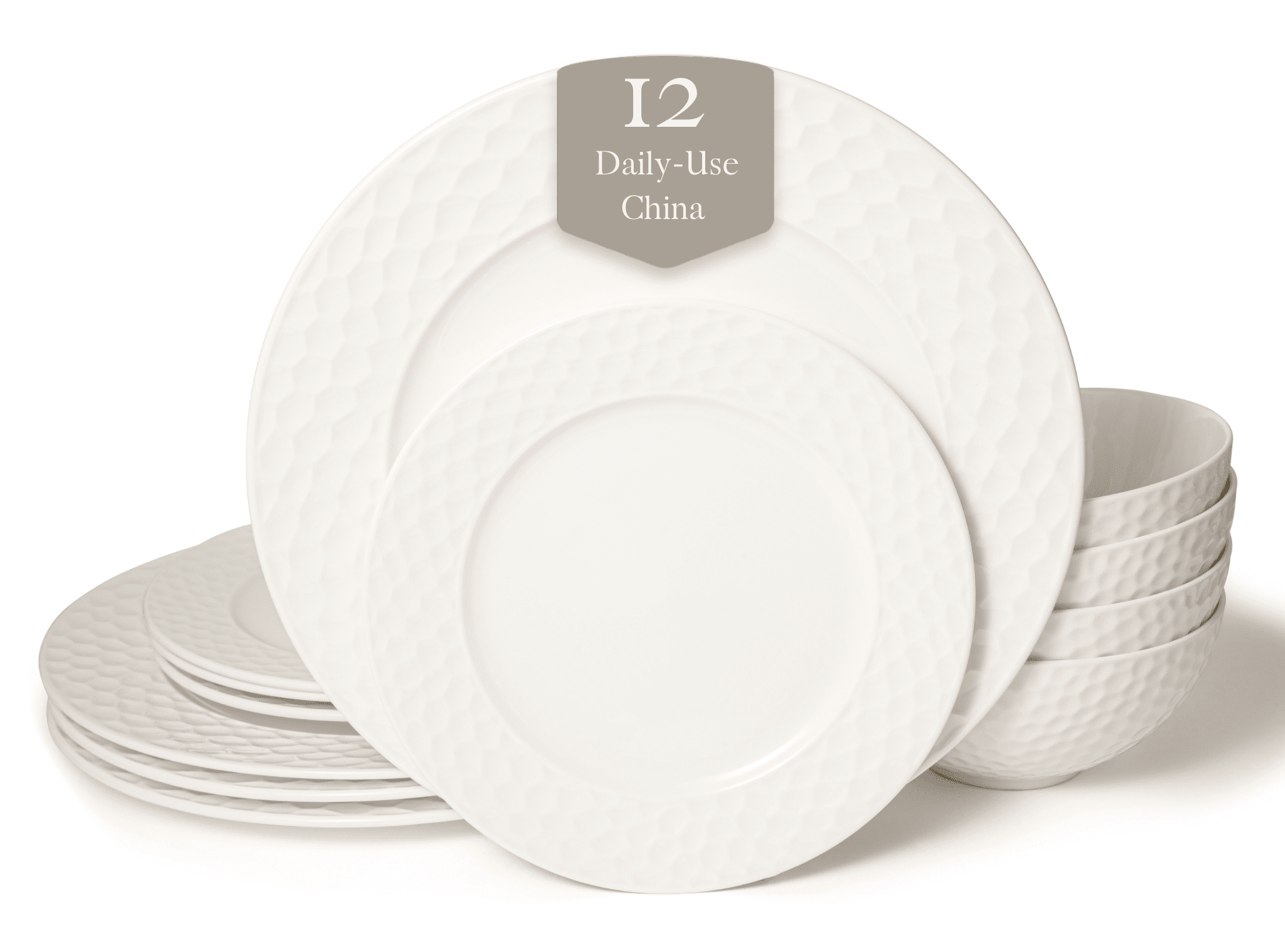 Square House New Bone China 12 Piece Dinnerware Set, Santorini ...