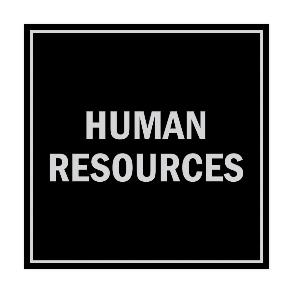 Square Human Resources Sign (Black / Silver) - Large - Walmart.com