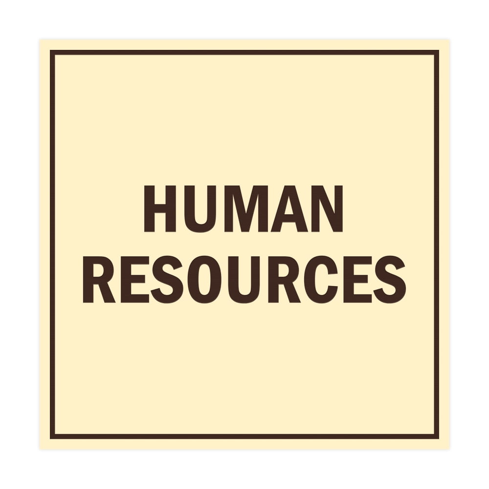 Square Human Resources Sign (Ivory/Dark Brown) - Large - Walmart.com