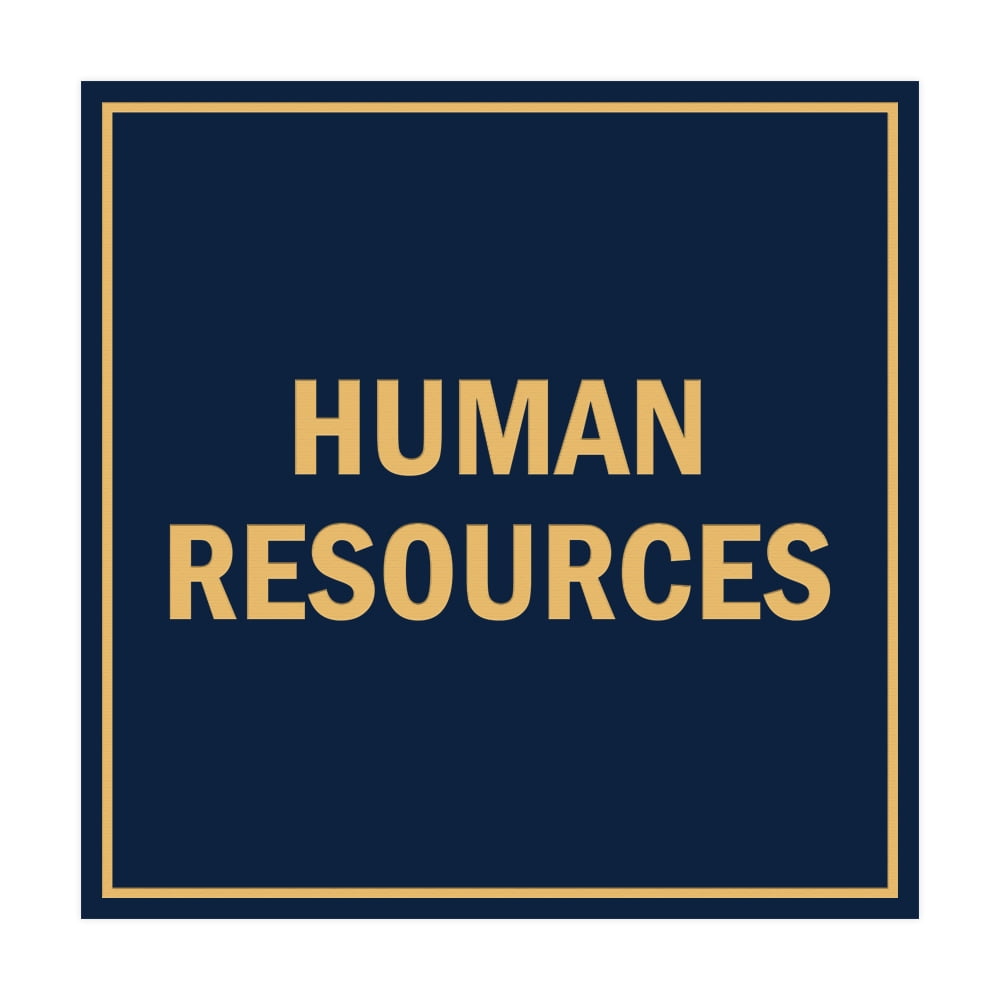 Square Human Resources Sign (Navy Blue/Gold) - Small - Walmart.com