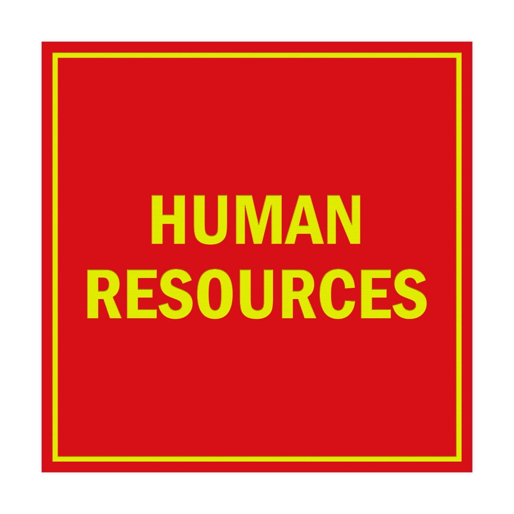 Square Human Resources Sign (Red/Yellow) - Large - Walmart.com