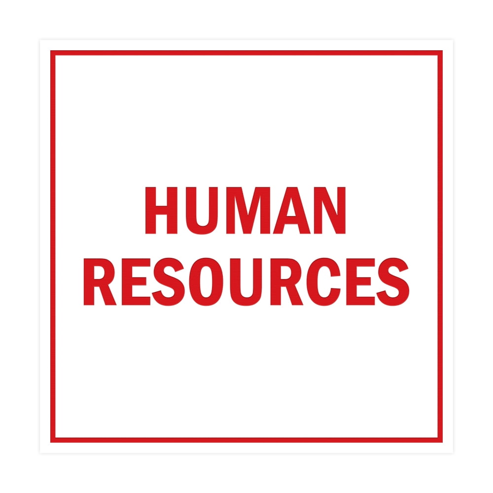 Square Human Resources Sign (White/Red) - Small - Walmart.com