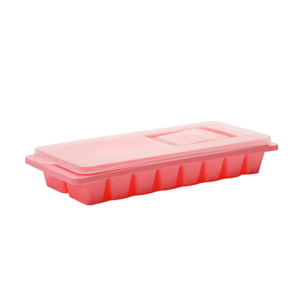 Square Ice Cube Tray with Lid Flexible Reusable Plastic Icing Cubes ...