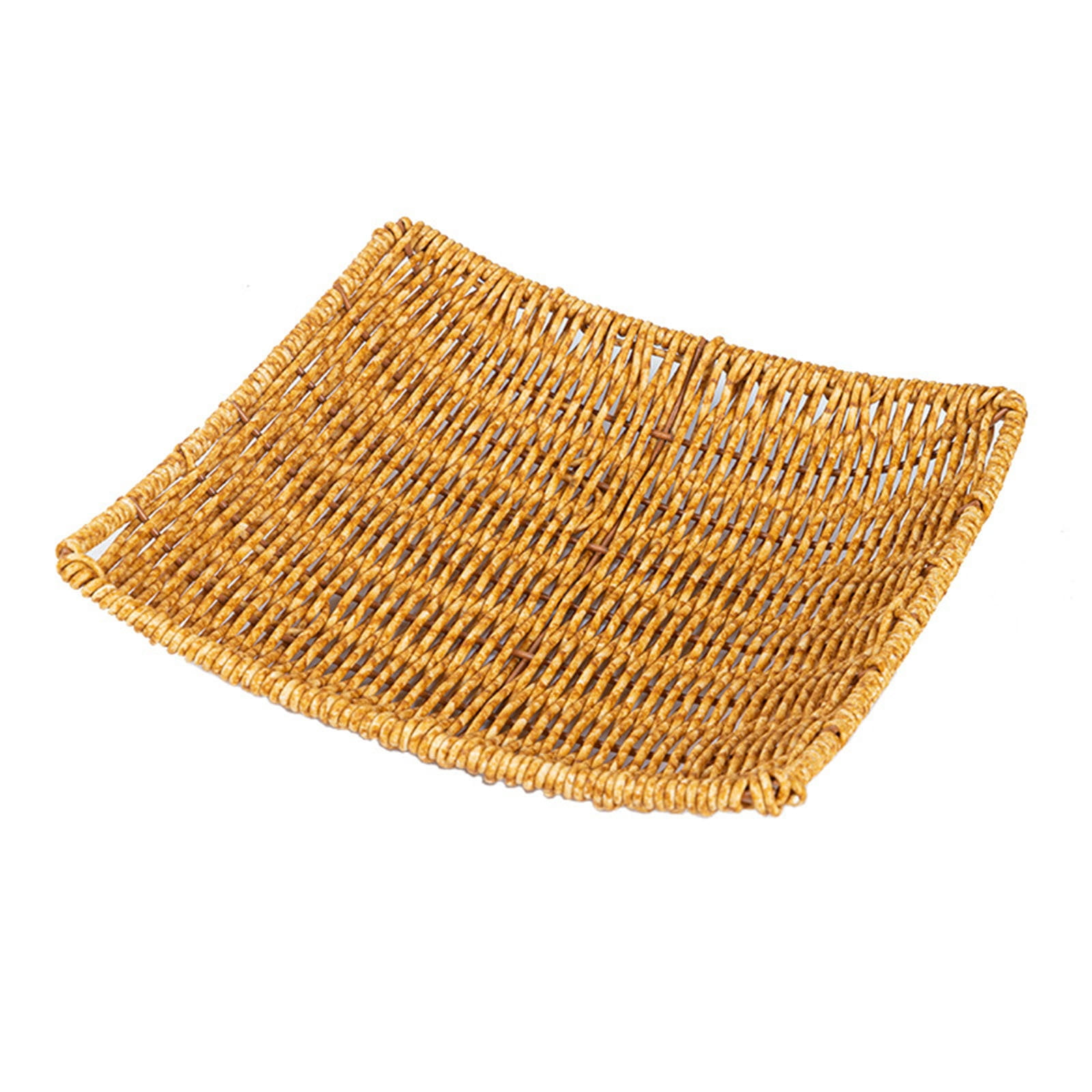 Square Imitation Rattan Storage Tray, Hand-Woven Multi-Purpose Wicker ...