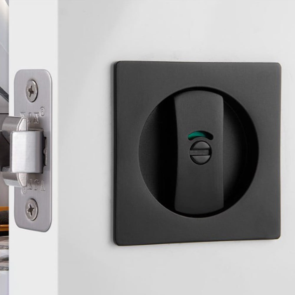 Square Indicator Door Lock Integrated Bathroom Sliding Door with ...