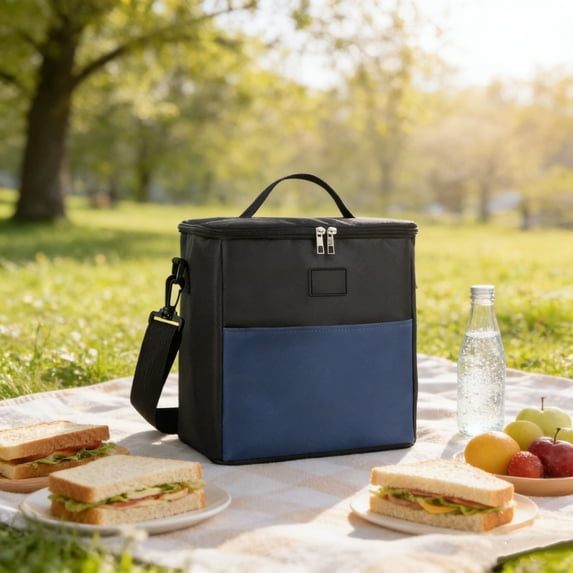 Square Insulated Lunch Bag Large Capacity Cooler Thermal Tote with ...