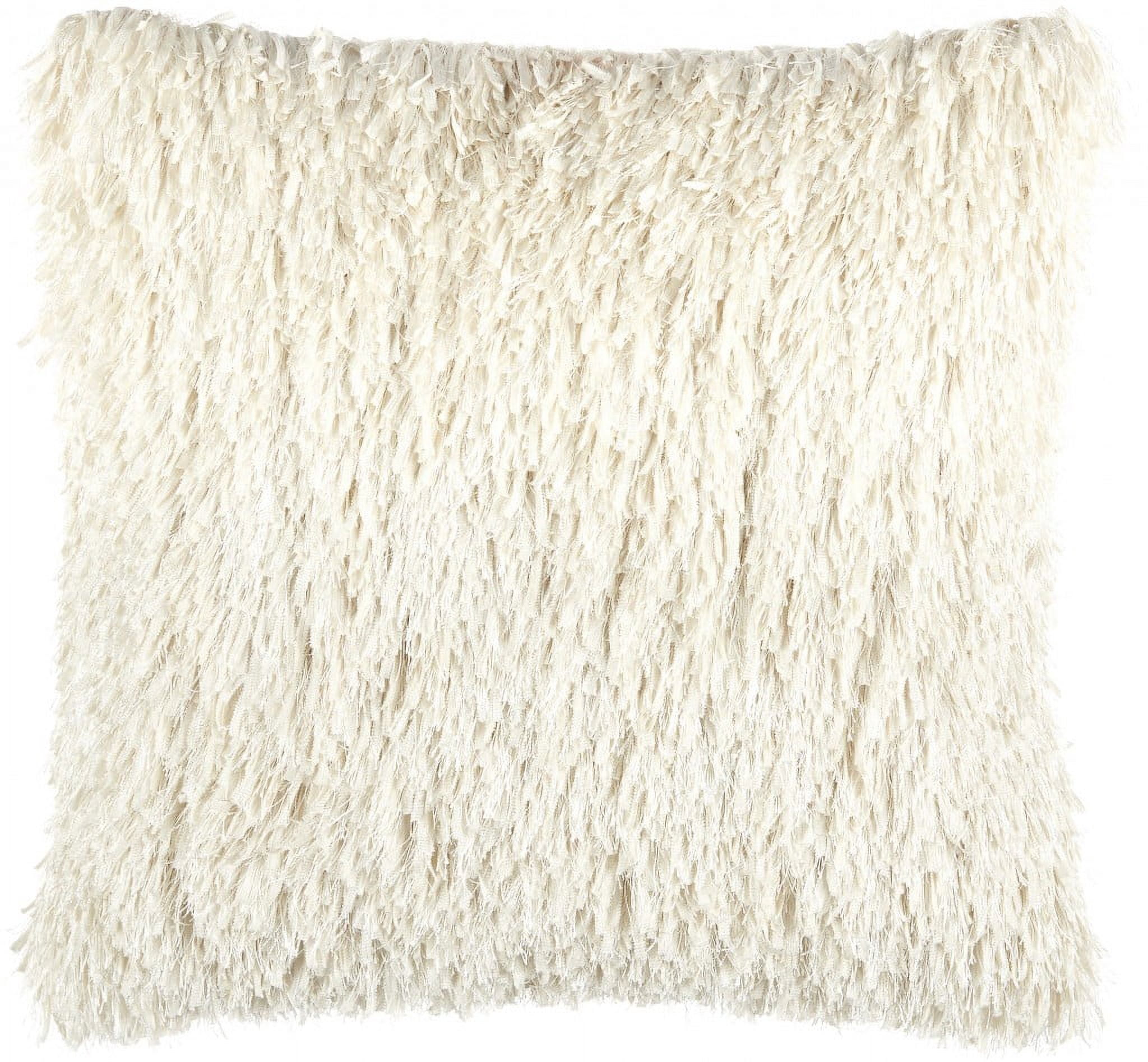 Square Ivory Shag Throw Pillow - Walmart.com