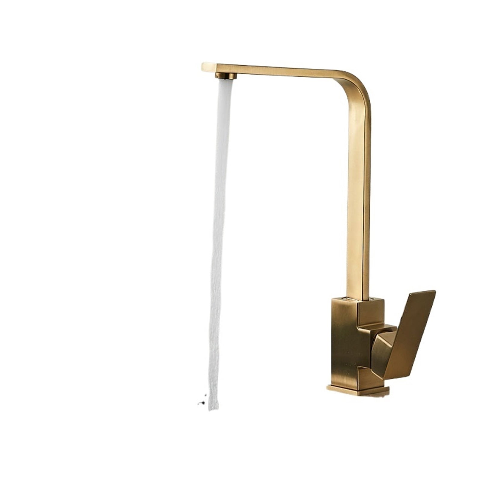 Square Kitchen Faucet, Matte Black Polished Chorme Hot And Cold Kitchen ...