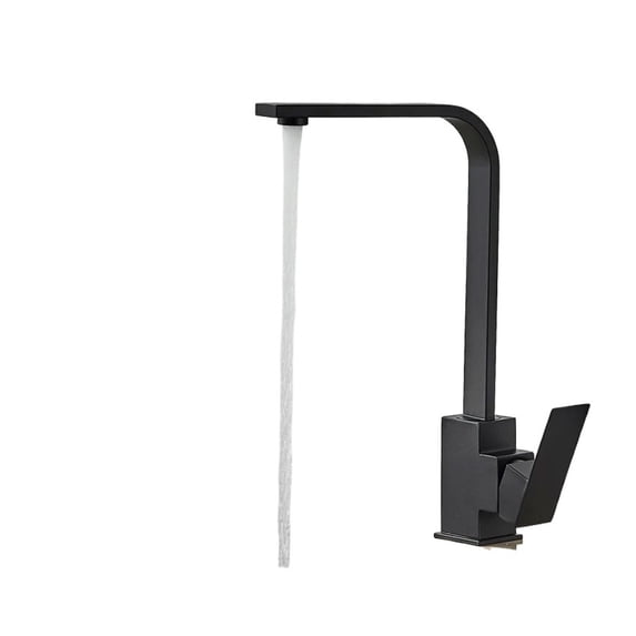 Square Kitchen Faucet, Matte Black Polished Chorme Hot And Cold Kitchen ...