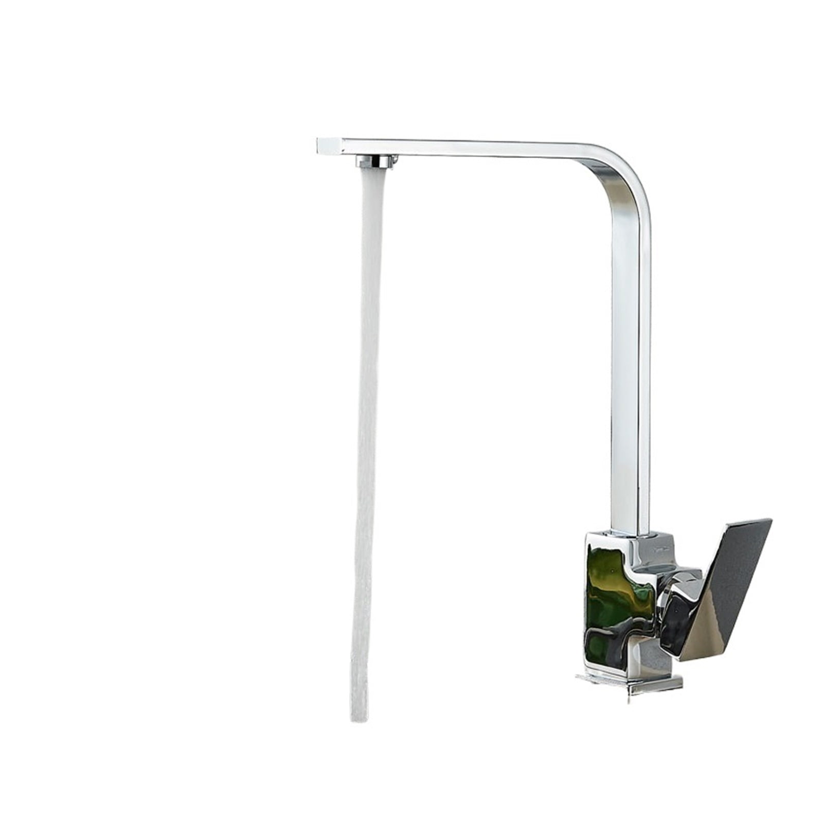 Square Kitchen Faucet, Matte Black Polished Chorme Hot And Cold Kitchen ...