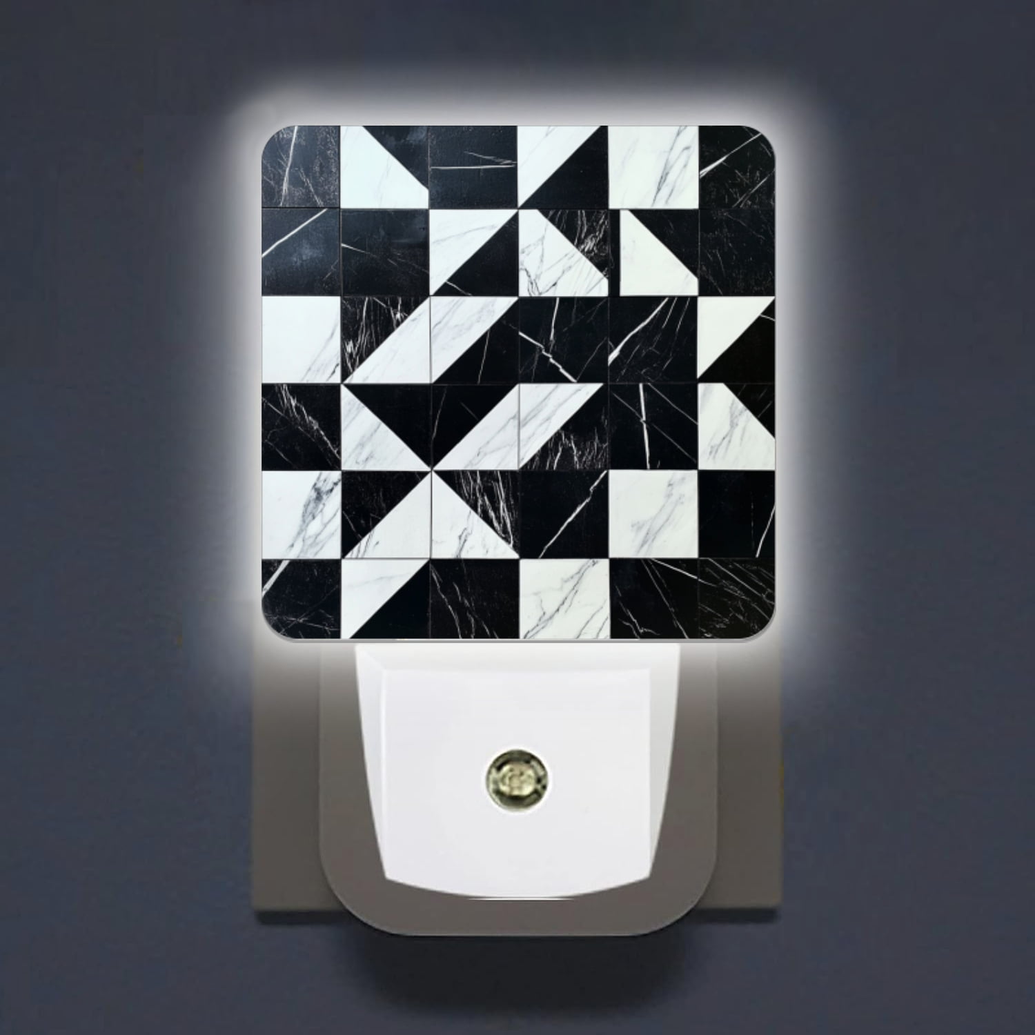 Square LED Night Lights Lamp with Dusk to Dawn Sensor, Black And White ...