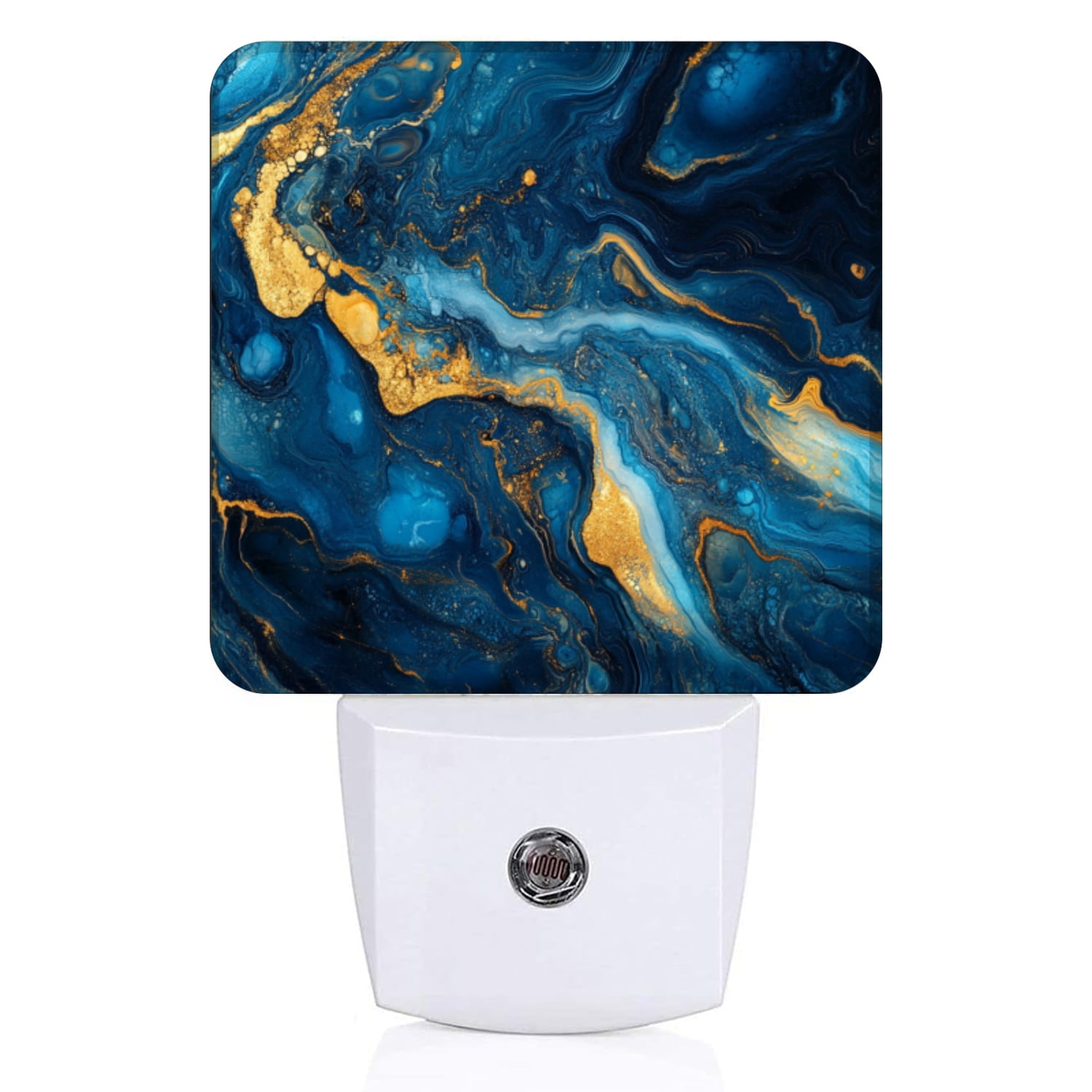 Square LED Night Lights Lamp with Dusk to Dawn Sensor, Blue And Gold ...