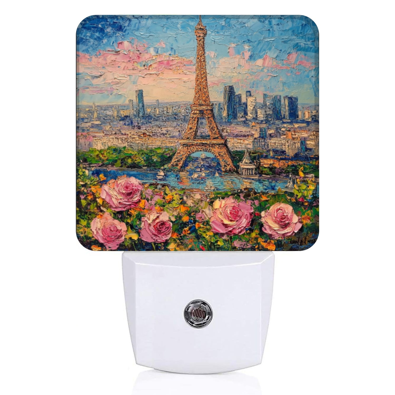 Square LED Night Lights Lamp with Dusk to Dawn Sensor, The Eiffel Tower ...