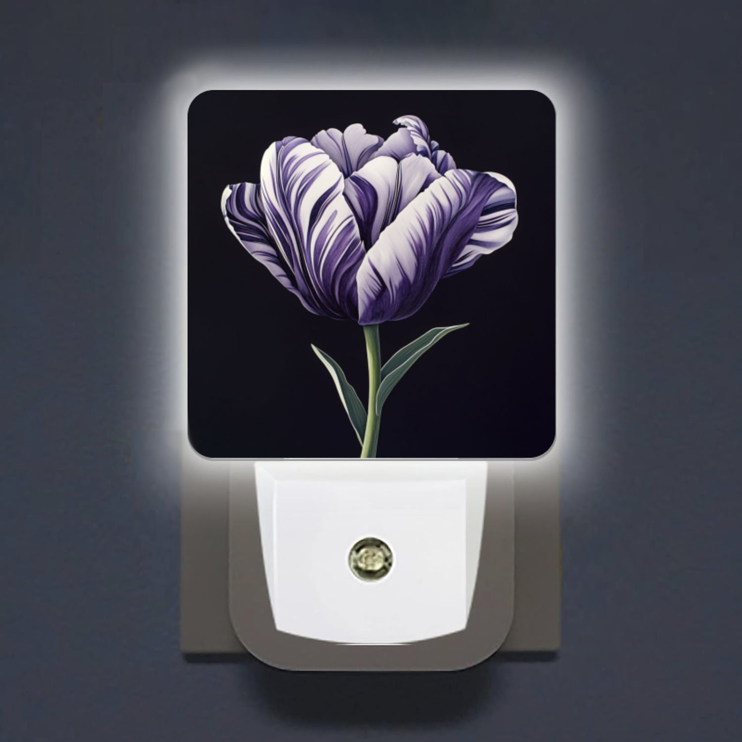 Square LED Night Lights Lamp with Dusk to Dawn Sensor, Gorgeous Striped ...