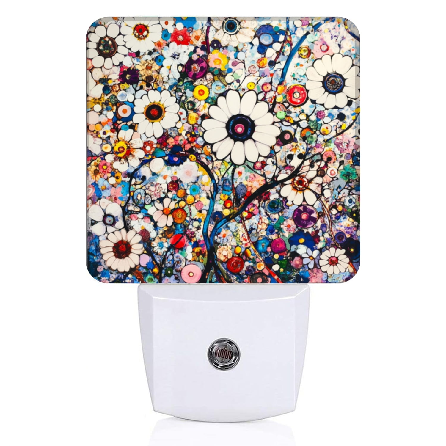 Square LED Night Lights Lamp with Dusk to Dawn Sensor, Large White ...