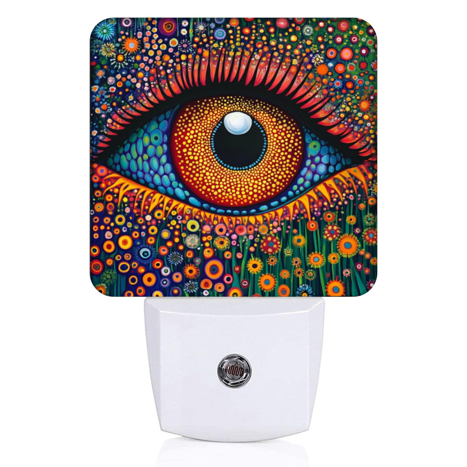 Square LED Night Lights Lamp with Dusk to Dawn Sensor, Psychedelic Eye ...