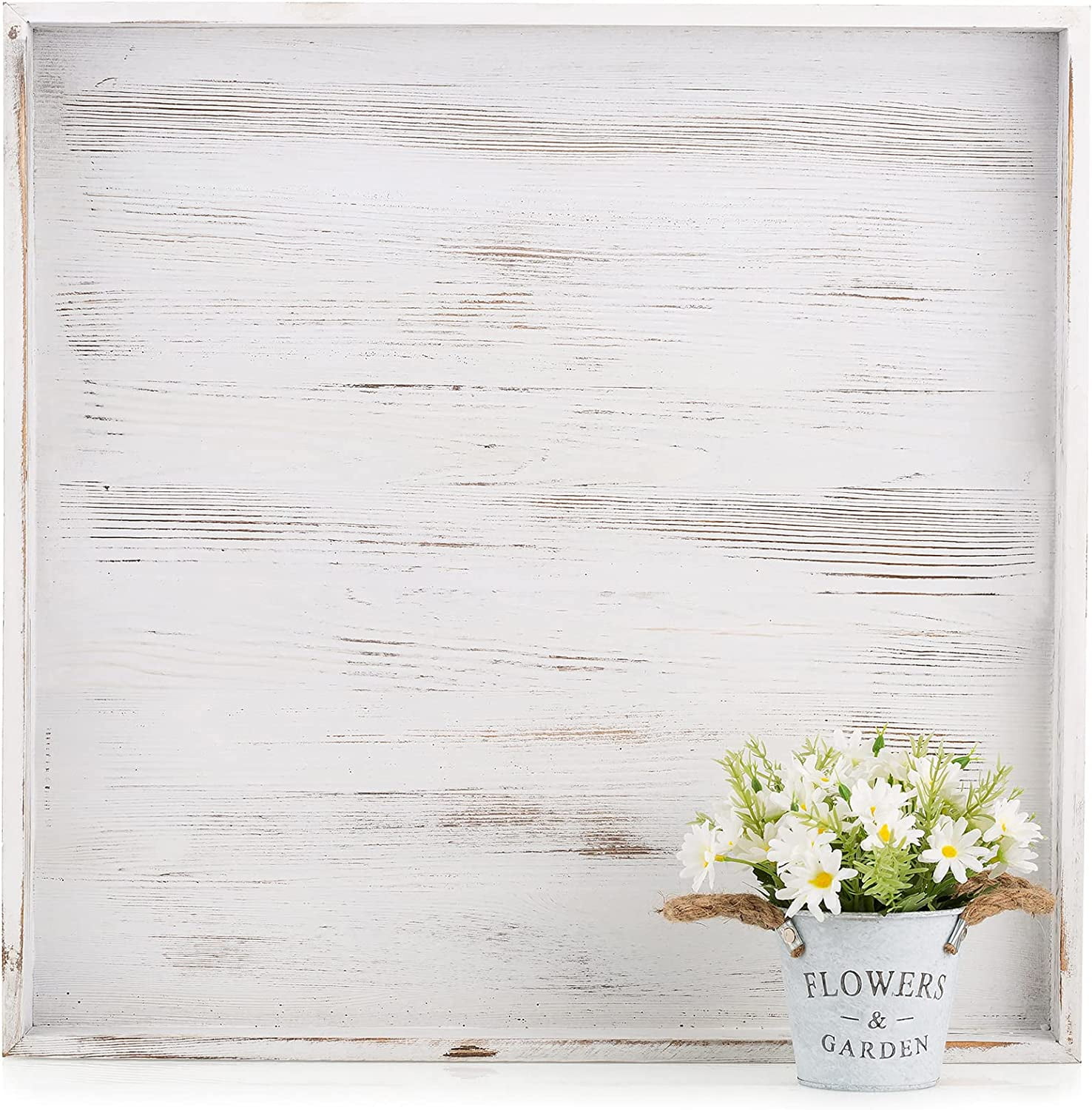 Square Large Ottoman Tray: Extra Large Serving Tray with Handles Rustic ...