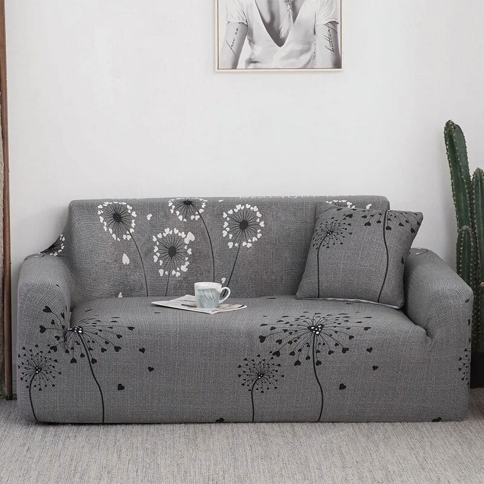 Square Lattice Printed L Shape Sofa Covers for Living Room Sofa ...