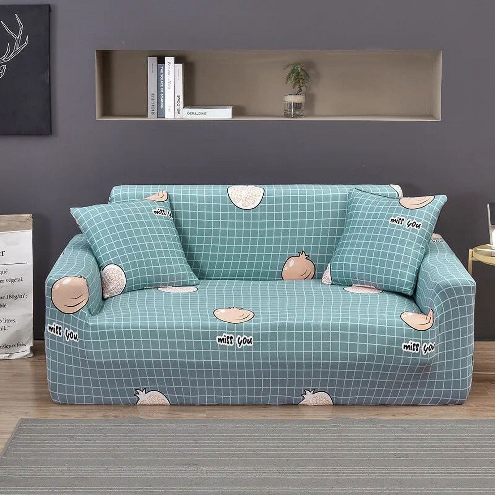 Square Lattice Printed L Shape Sofa Covers for Living Room Sofa ...