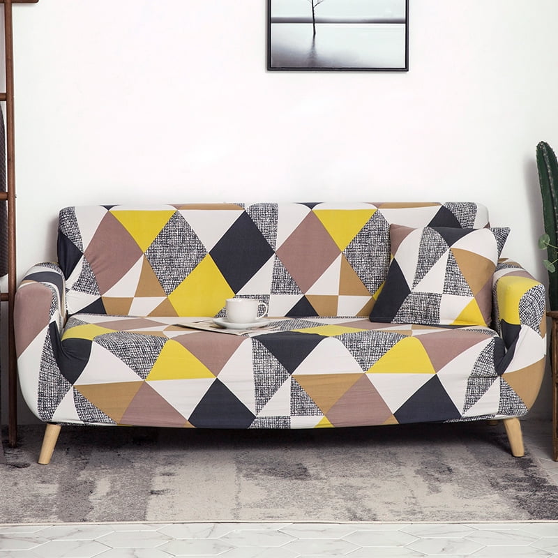 Square Lattice Printed L Shape Sofa Covers for Living Room Sofa ...