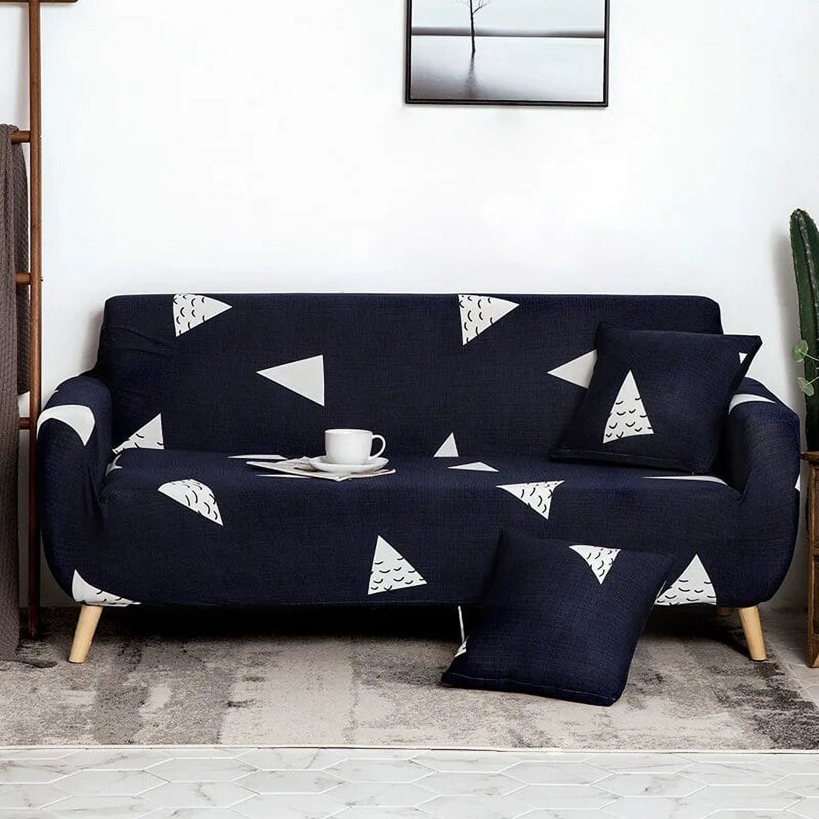 Square Lattice Printed L Shape Sofa Covers for Living Room Sofa ...