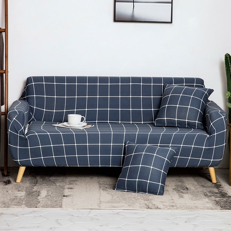 Square Lattice Printed L Shape Sofa Covers for Living Room Sofa ...