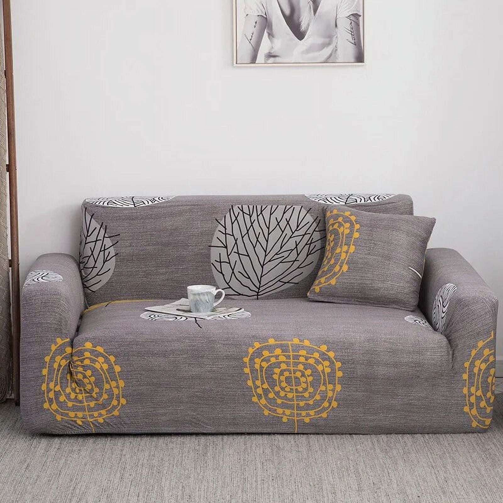 Square Lattice Printed L Shape Sofa Covers for Living Room Sofa ...