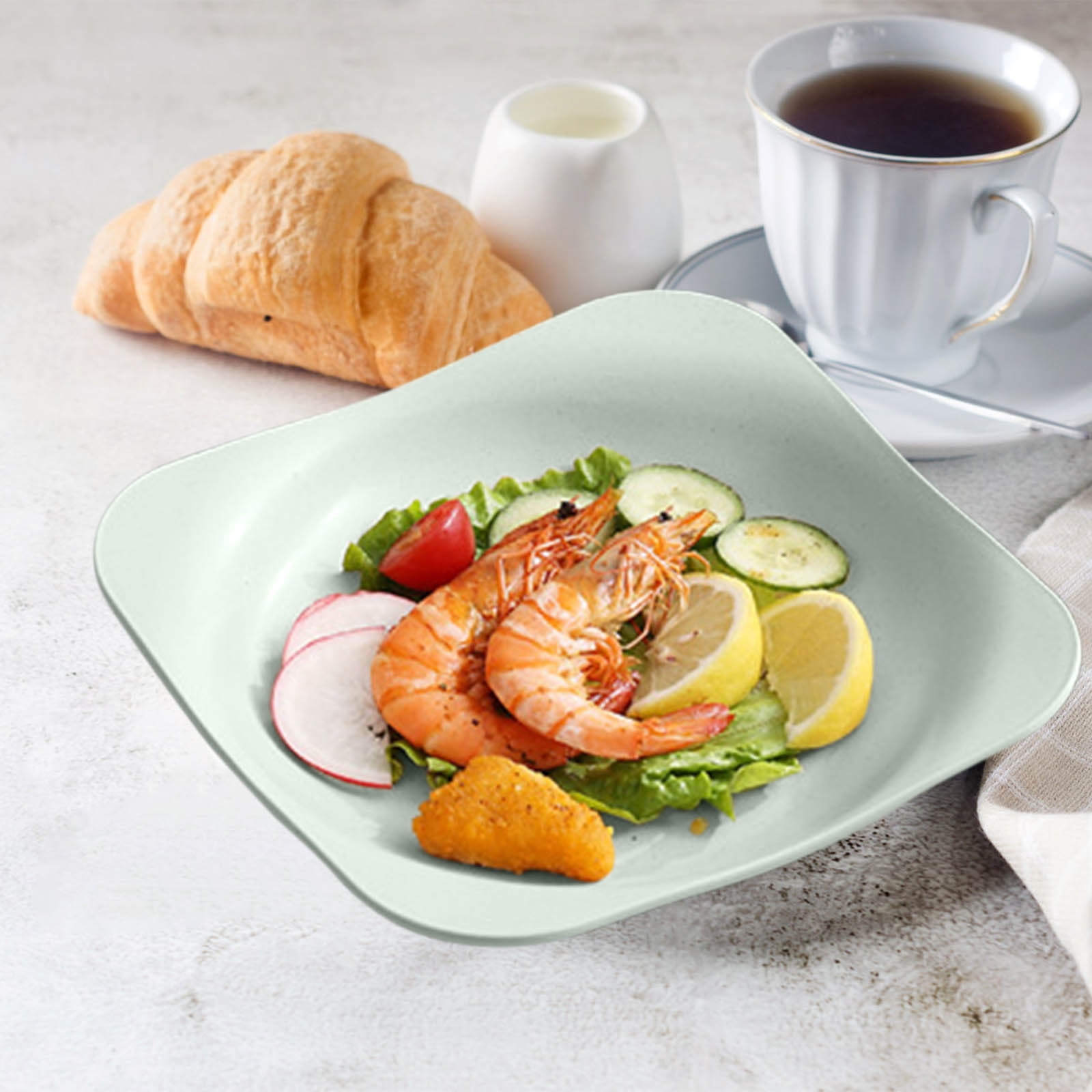 Square Lightweight Plates, Deep Dinner Dishes, Food Plate Saucers Tray ...