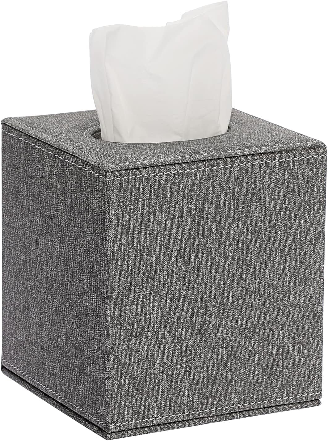 Square Linen Tissue Box Cover - Stylish Cube Tissue Box Holder with ...