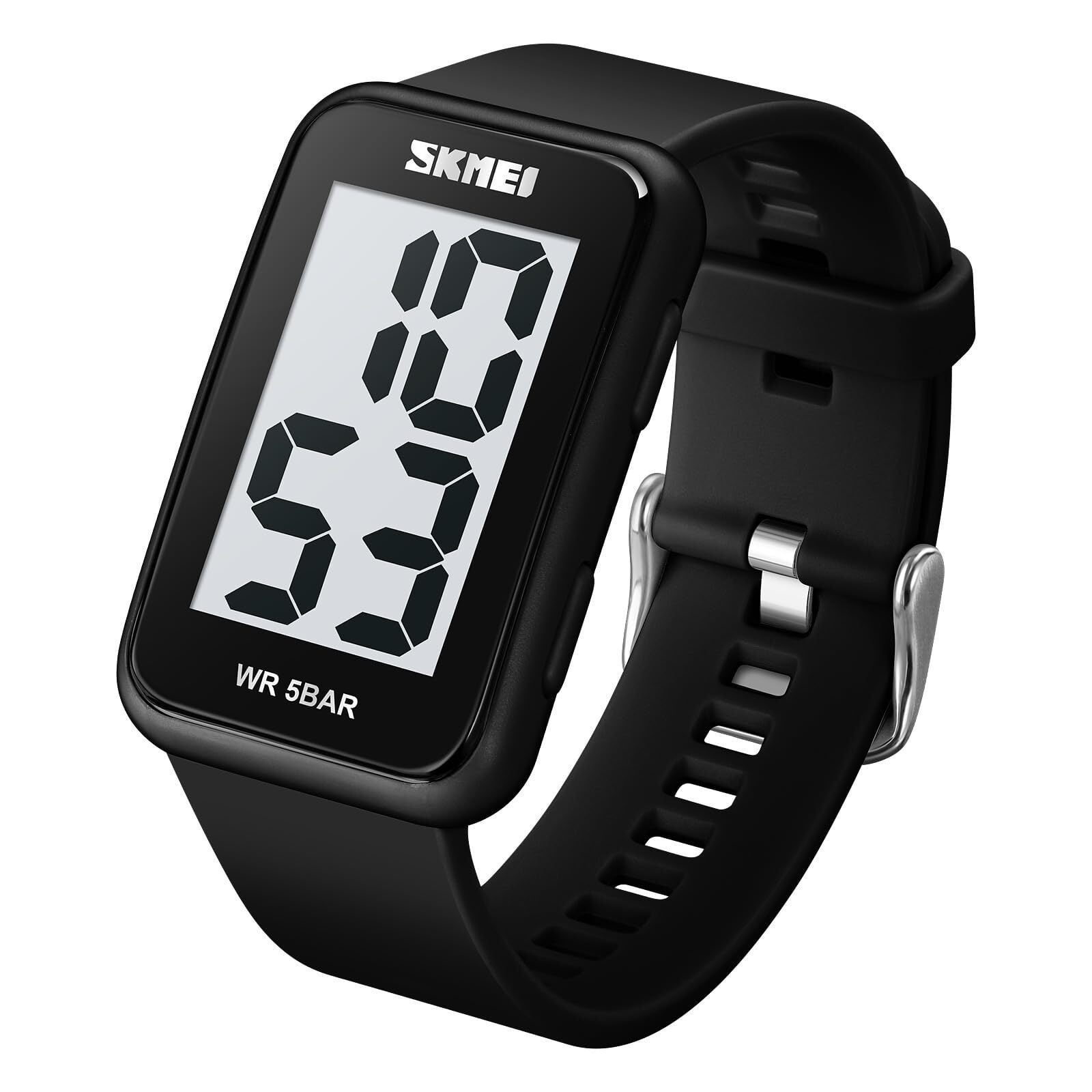 Square Men's Women's Digital Watch Big Numbers Dial Waterproof LED ...