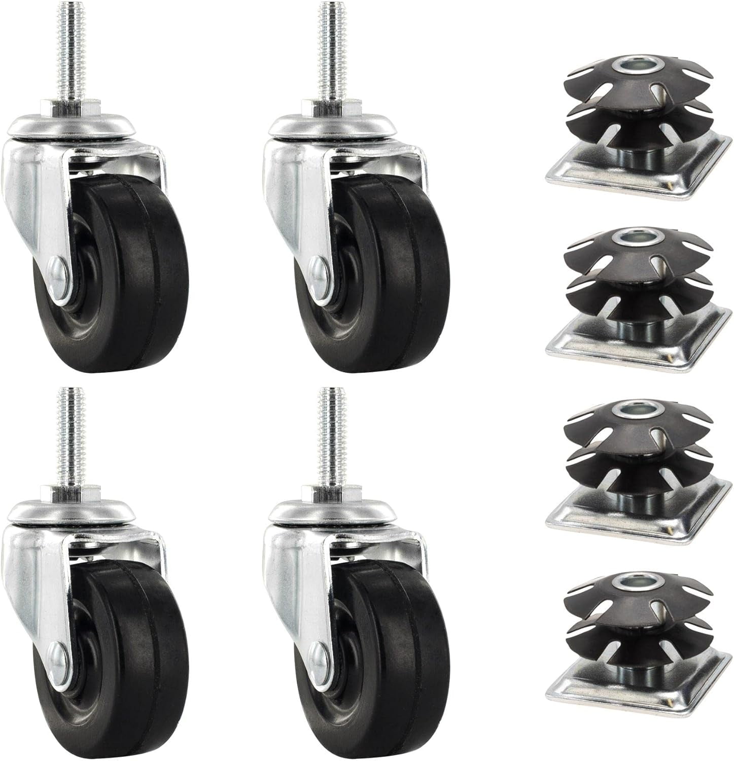 Square Metal Double Star Caster Insert | 5/16-18 Threaded Stem | 2 ...