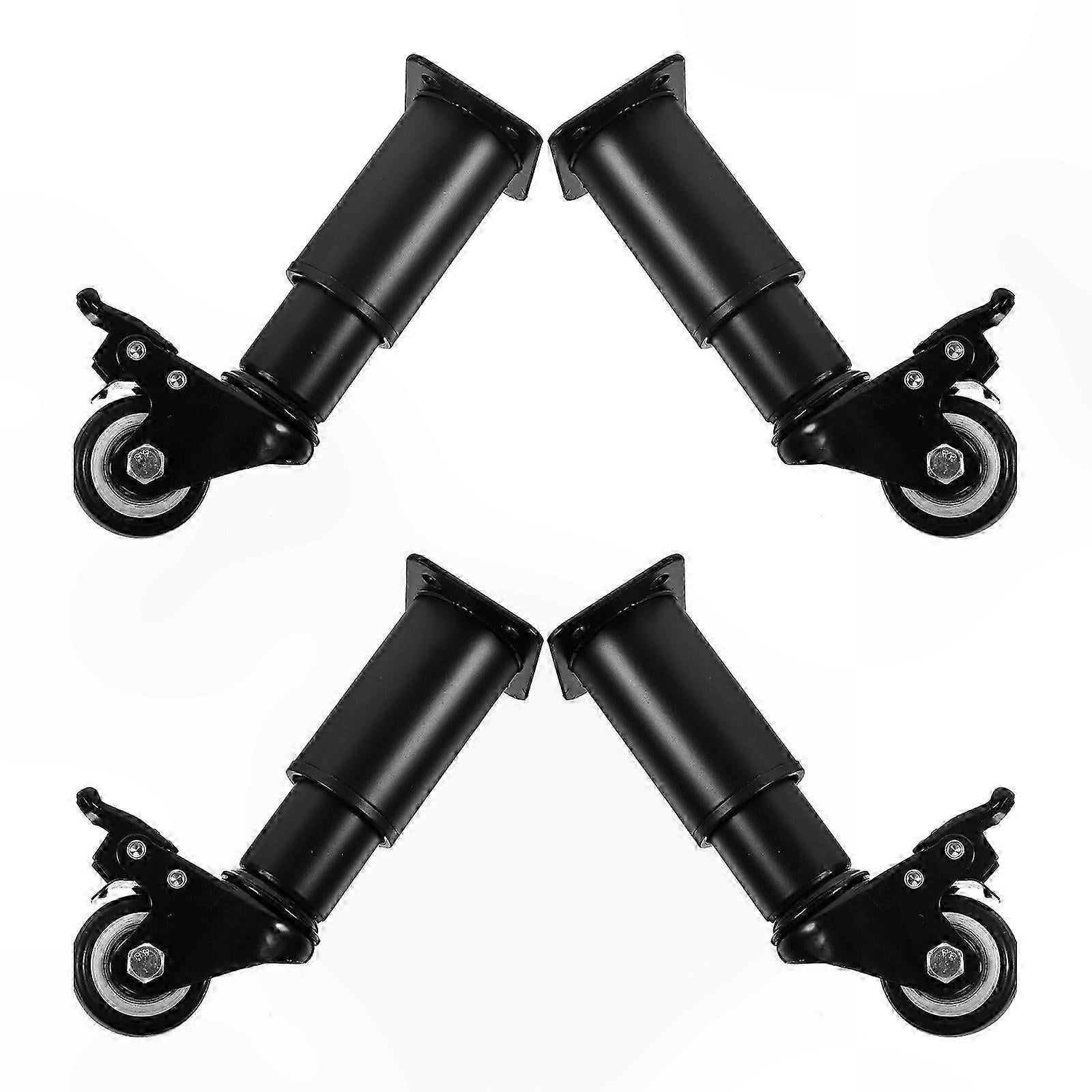 Square Metal Furniture Legs with Caster Wheels, Cold Rolled Steel, Set ...