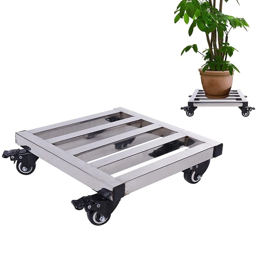 Square Metal Planter Caddies Rolling Saucer Caddy with Wheels,Heavy ...