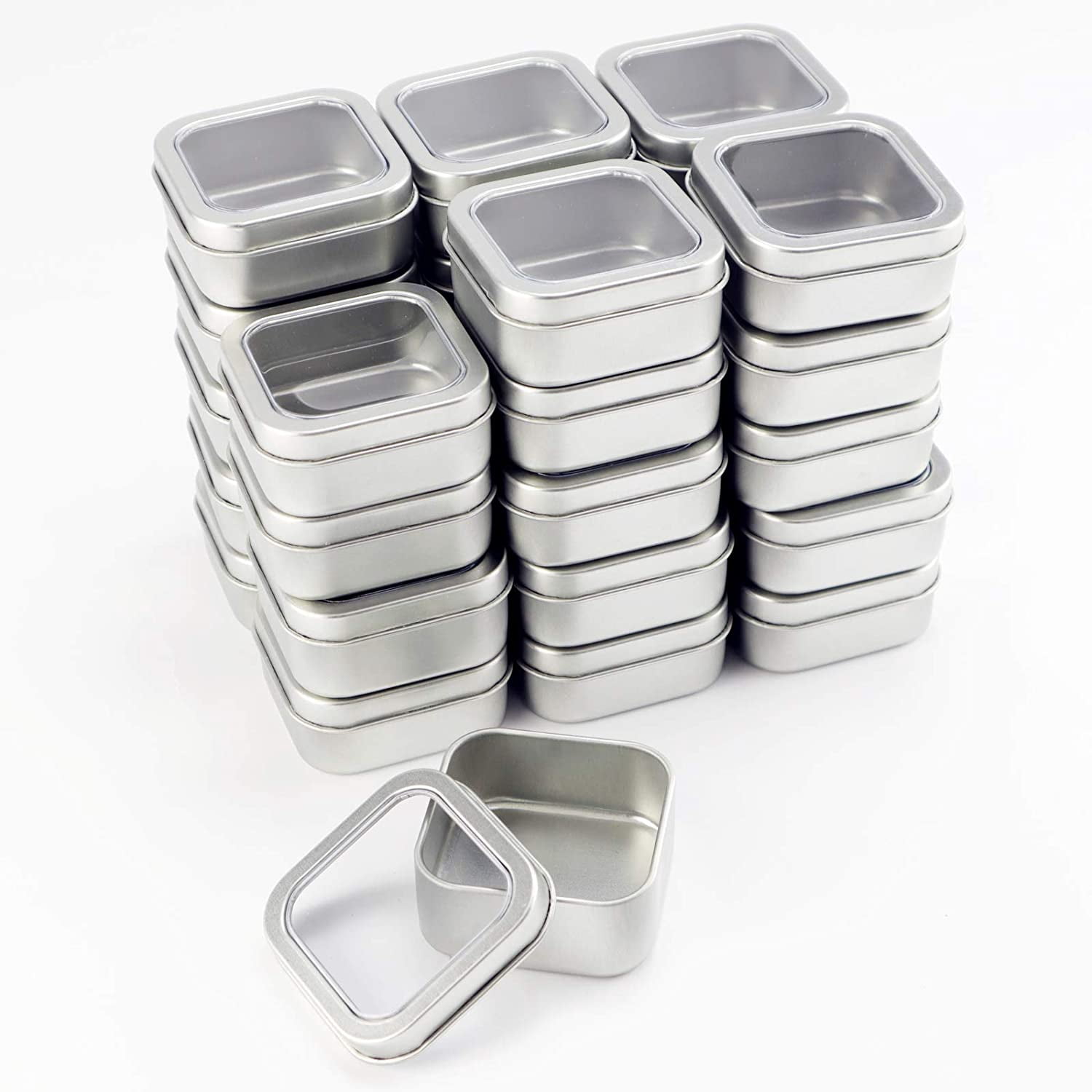 Square Metal Tins with Window Lids by Celebrate It, 30ct. - Walmart.com