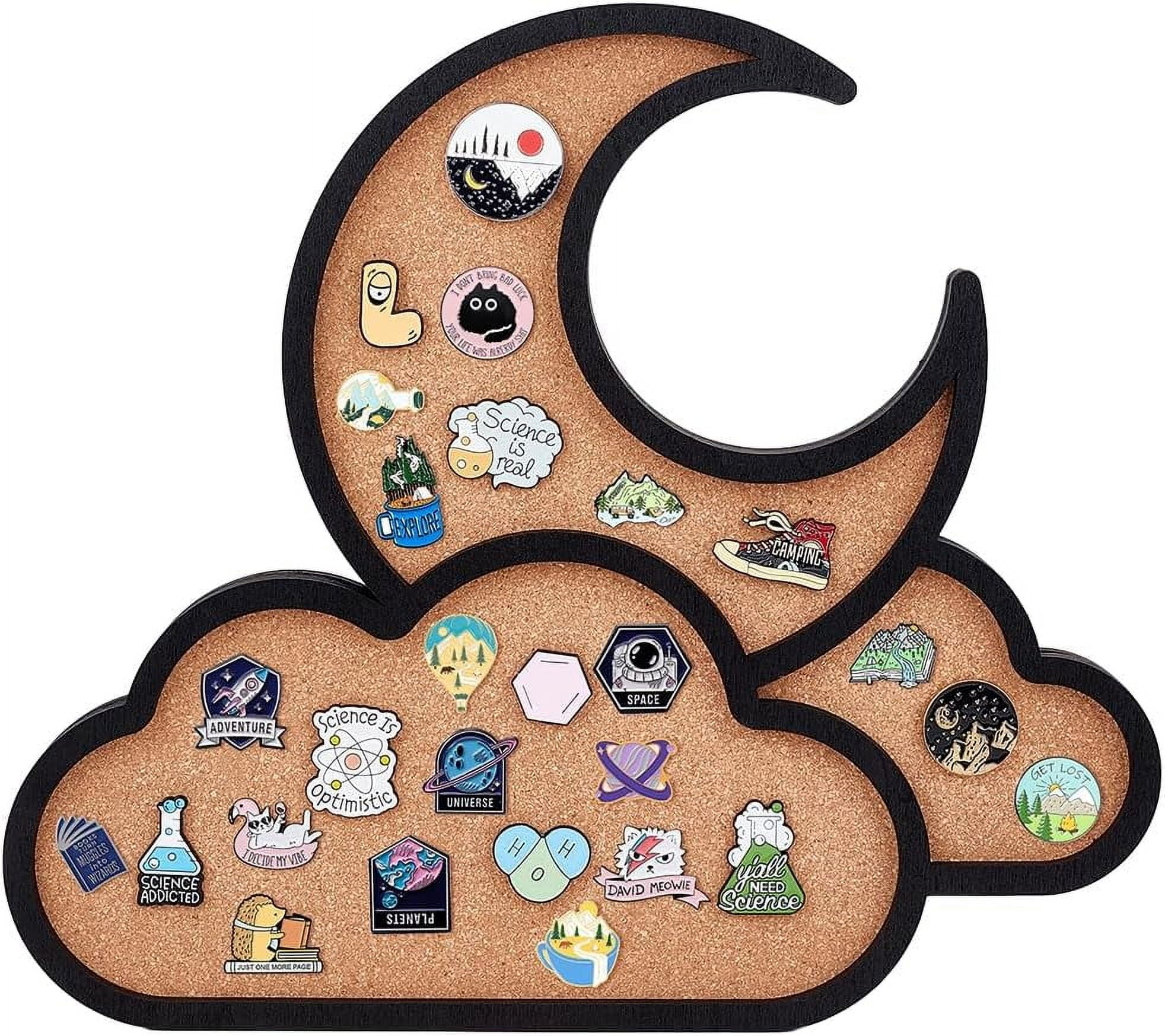 Square Moon Pin Board Cork Board 10.2x11.8inch Bulletin Display Board ...