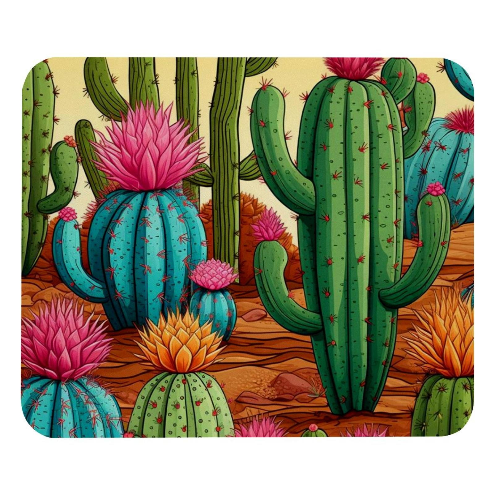 Square Mouse Pad 8.3x9.8 Inch, Cartoon Prickly Cactus Mousepad for ...