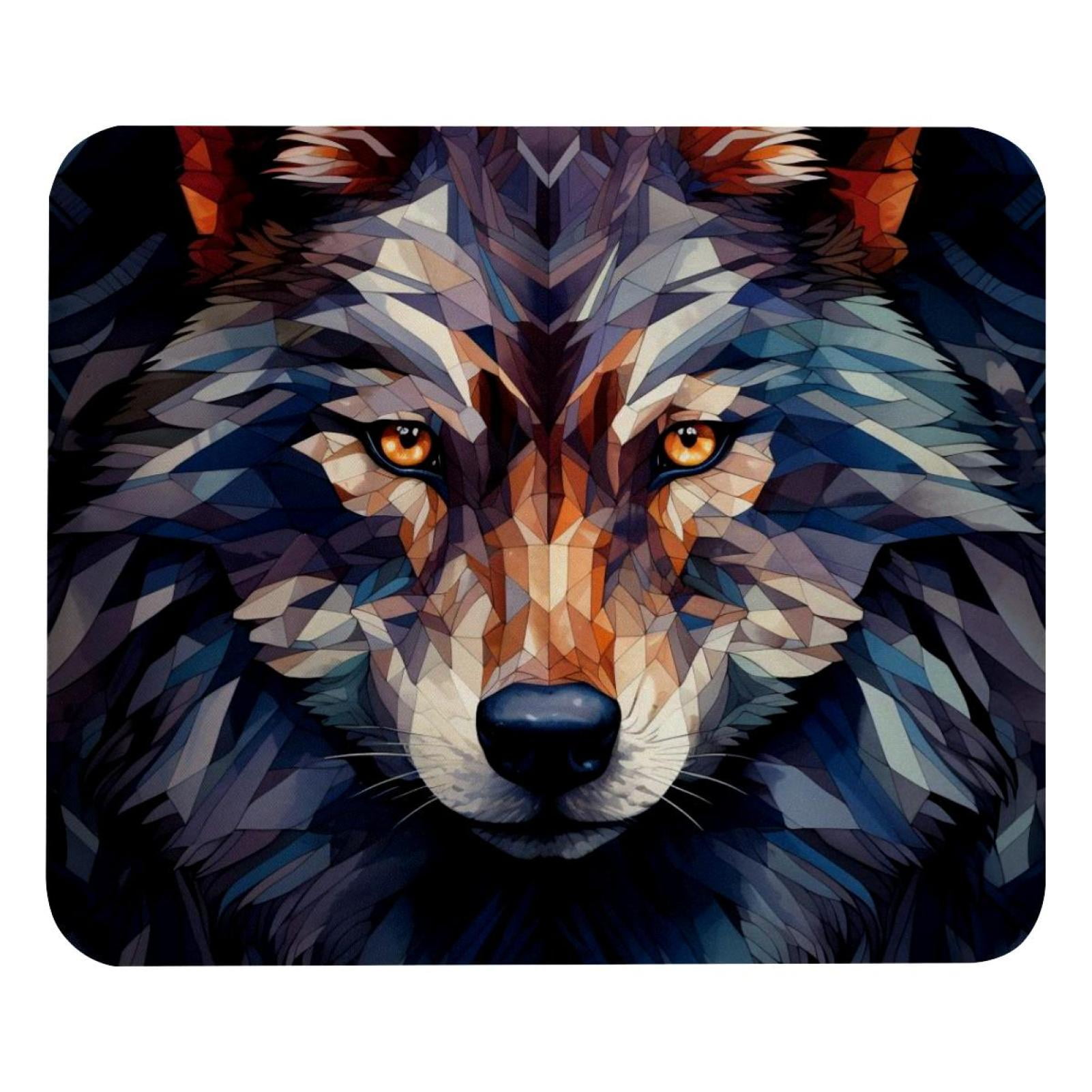 Square Mouse Pad 8.3x9.8 Inch, Wolf Print Mousepad for Laptop Gaming ...