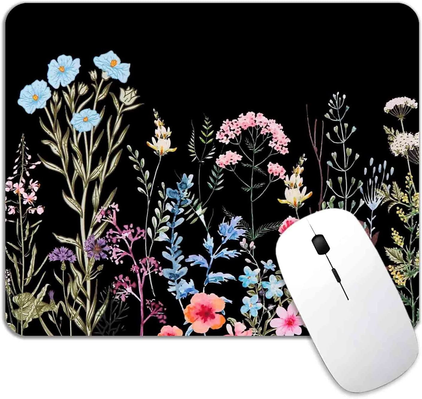Square Mouse Pad, Colourful Wildflowers Mouse Pad, Waterproof Anti-Slip ...