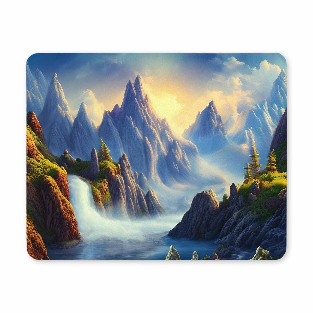 Square Mouse Pad Mountain, Landscape Premium-Textured Mouse Mat Design ...