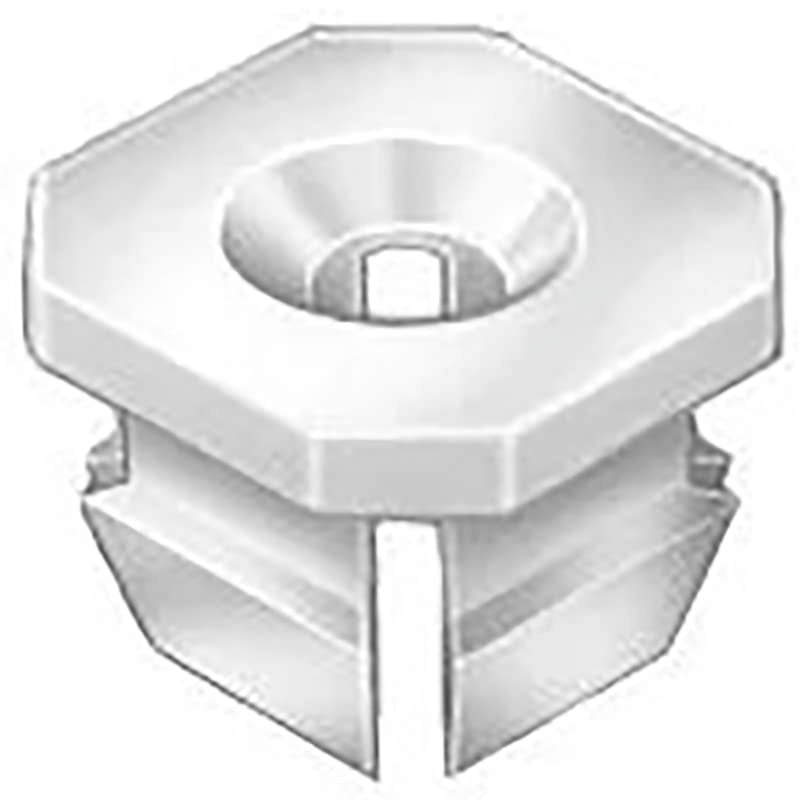 Square Natural Nylon Grill Grommet Retainer - #8 - 9/32" Stem - 7/16 ...