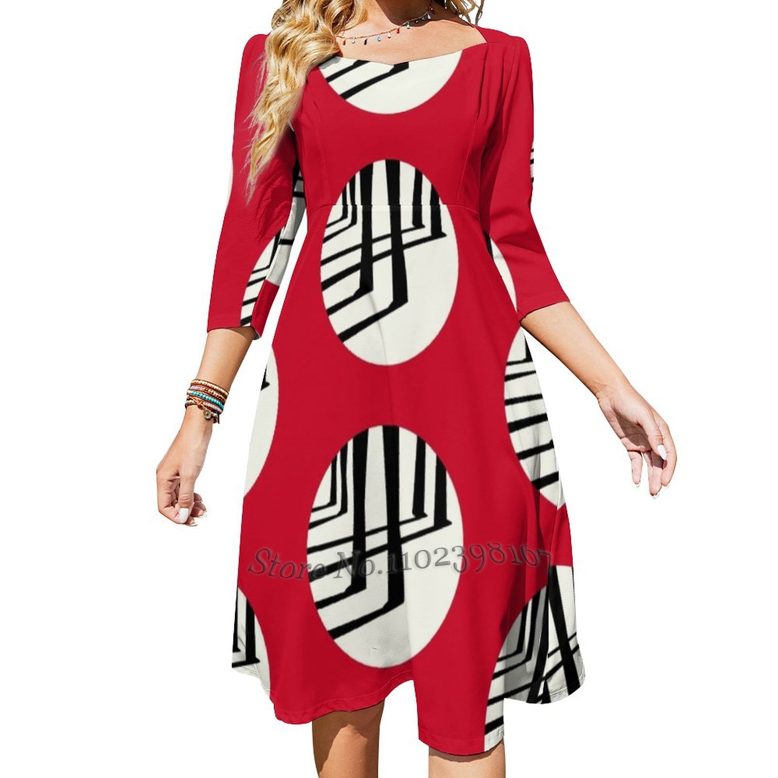 Square Neck Dress Sweet Summer Dress Women Elegant Halter Print Dress Murakami Haruki Murakami ...