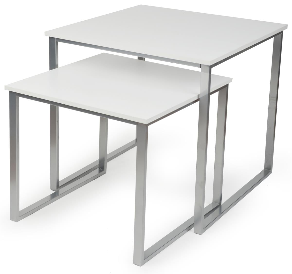 Square Nesting Tables, Set of 2 Sizes - White (NSTPCSQSGW) - Walmart.com