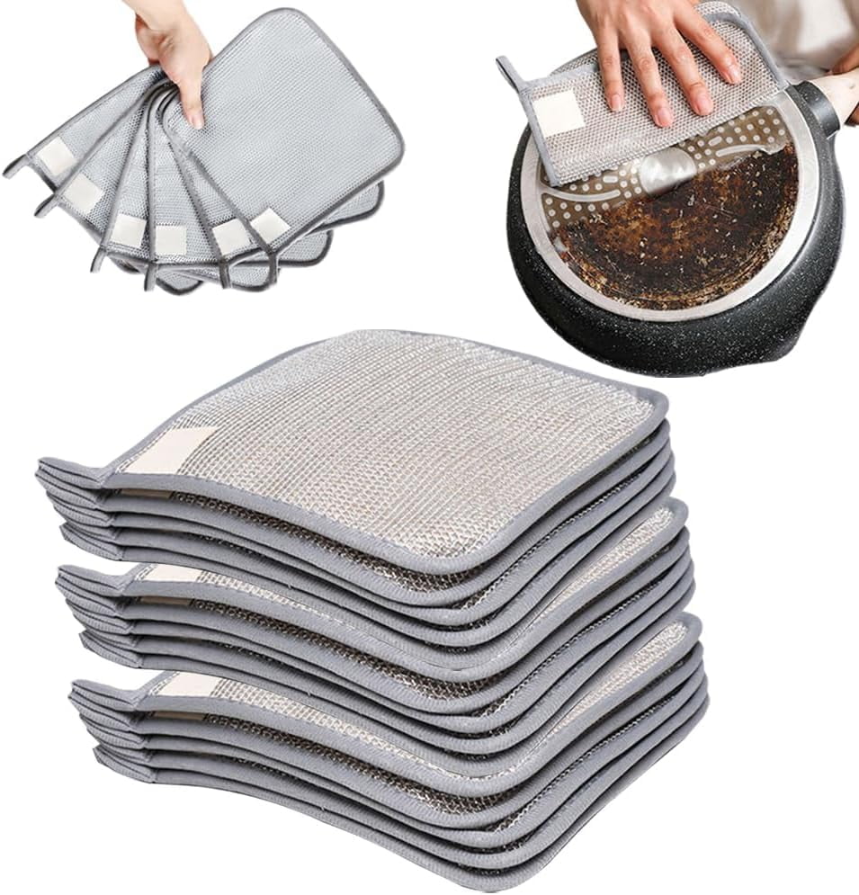 Square New Multipurpose Wire Dishwashing Rags for Wet and Dry, Powerful ...