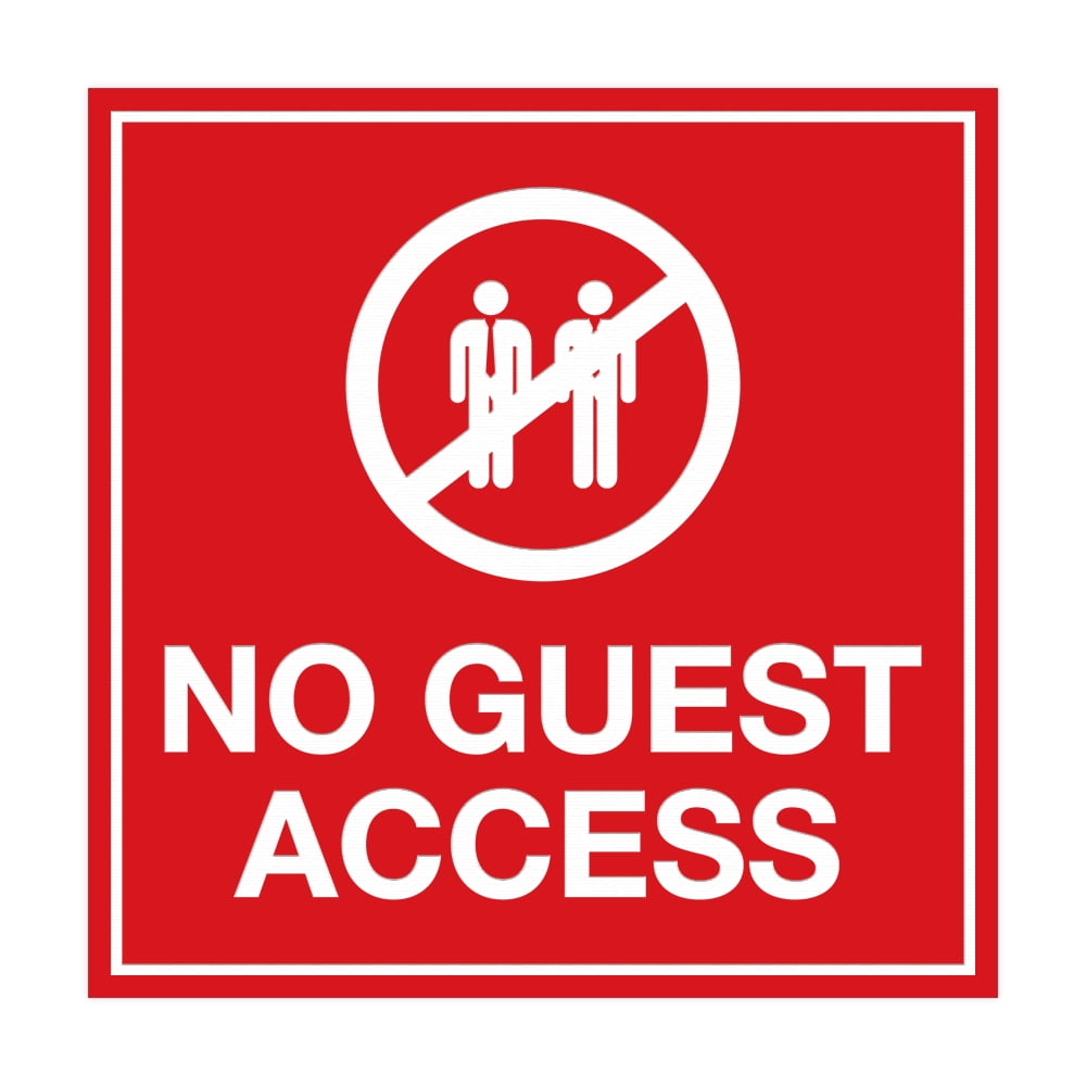 Square No Guest Access Sign (Red) - Small - Walmart.com