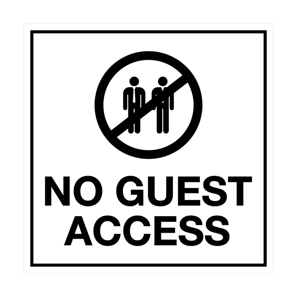 Square No Guest Access Sign (White) - Large - Walmart.com