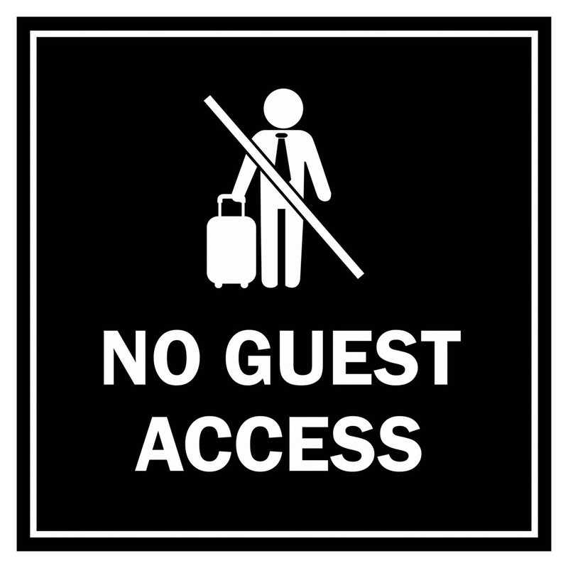 Square No Guest Access Stick Man Sign Aluminum 12 Inch Uv Ink Printed ...