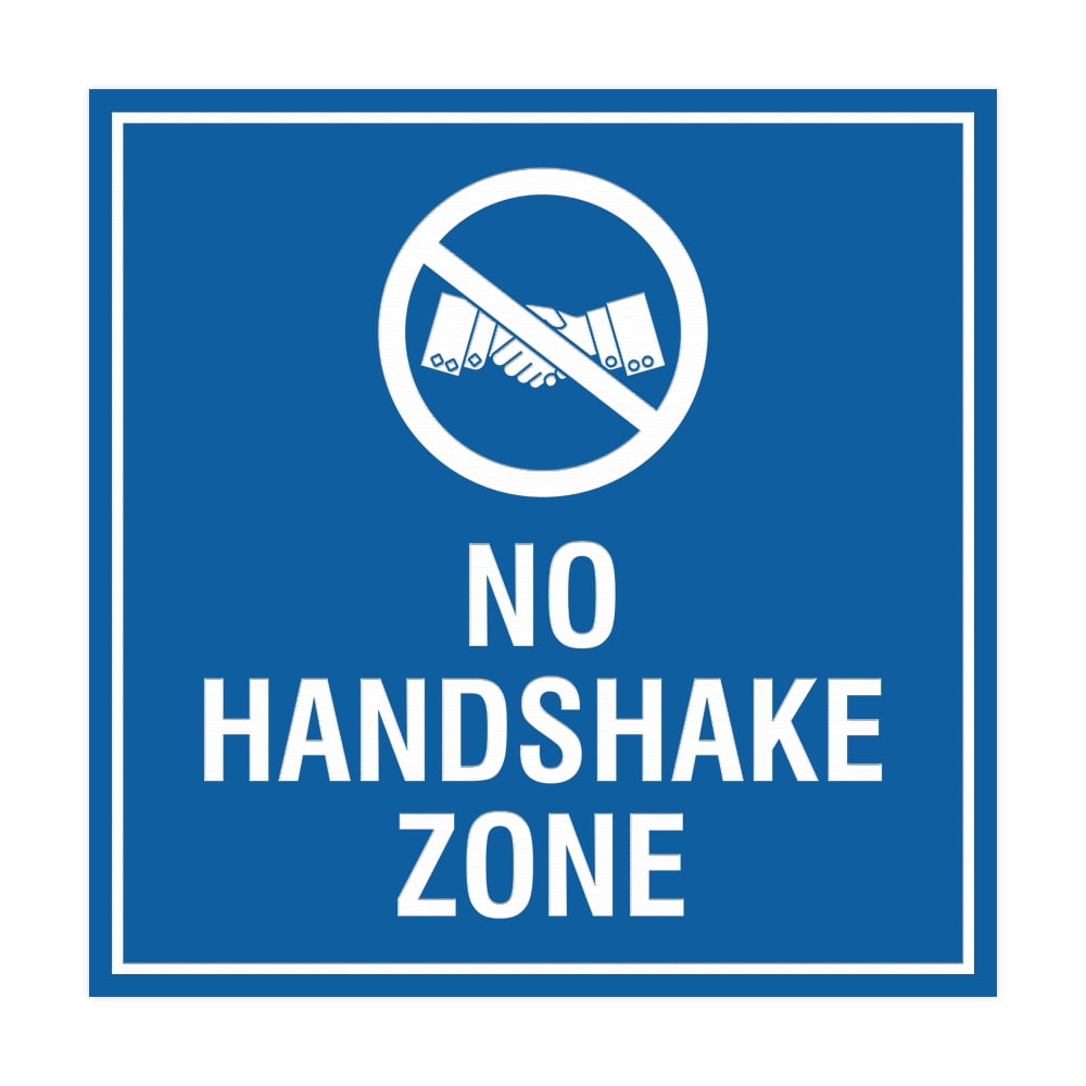 Square No Handshake Zone Sign (Blue) - Large - Walmart.com