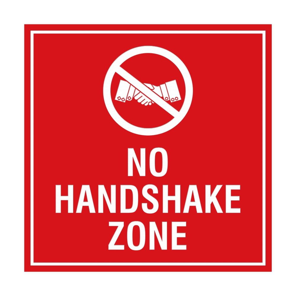 Square No Handshake Zone Sign (Red) - Medium - Walmart.com