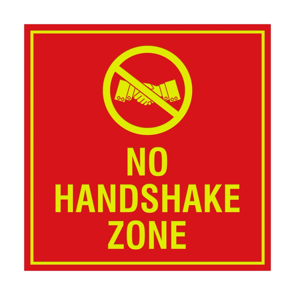 Square No Handshake Zone Sign (Red/Yellow) - Large - Walmart.com